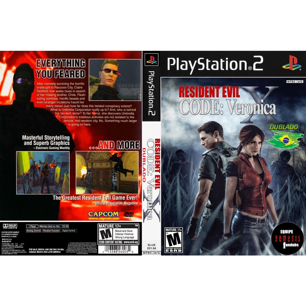 Resident Evil Code Veronica X Ps2 Dublado pt br | Shopee Brasil