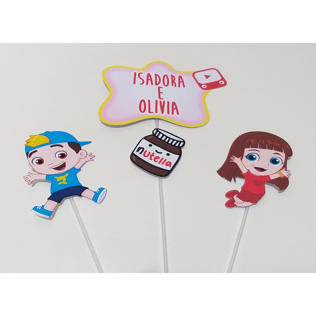 TOPO DE BOLO ENFEITE PERSONALIZADO LUCCAS NETO MENINA GI GIOVANNA ...