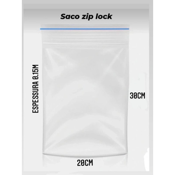 Saco zip lock 20x30 C/50 unidades Plástico 0.10m hermético - Escorrega ...