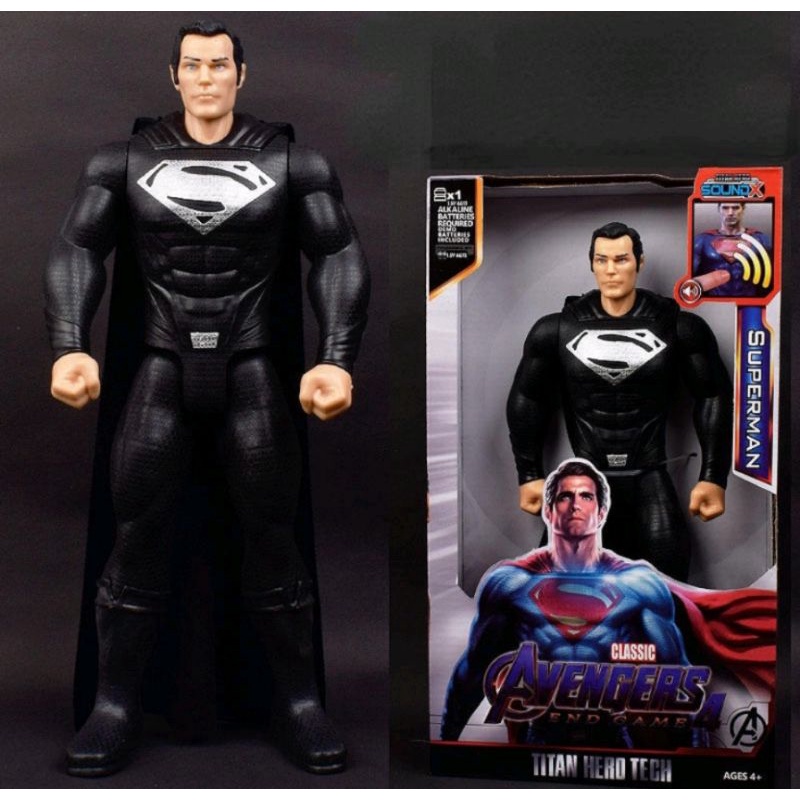 Boneco Gigante Action Figure Superman 30 Cm Preto Super Homem | Shopee ...