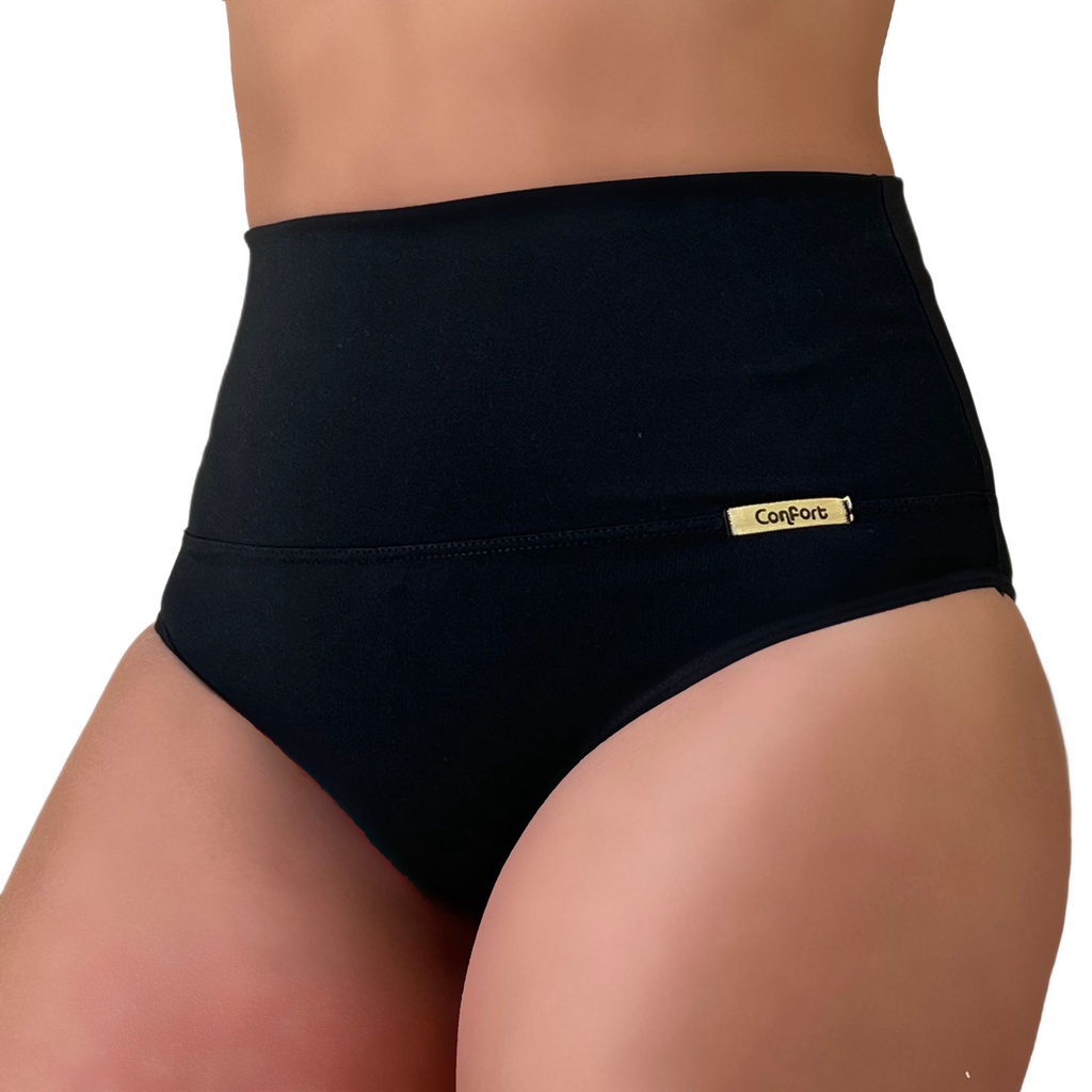Calcinha Cinta Alta Pressão Duplo Conforto Segura Barriga Modeladora De