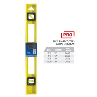 Nivel De Pedreiro 3 Bolhas Plastico Duro 40 Centimetros | Shopee Brasil
