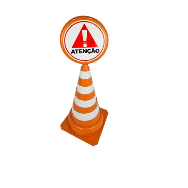 Cone Sinalizador 76cm Retrátil C/ Placa De Atenção - Laranja | Shopee ...