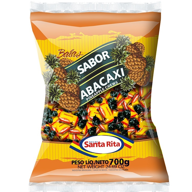 Bala mastigável abacaxi 600 grs - Santa Rita | Shopee Brasil