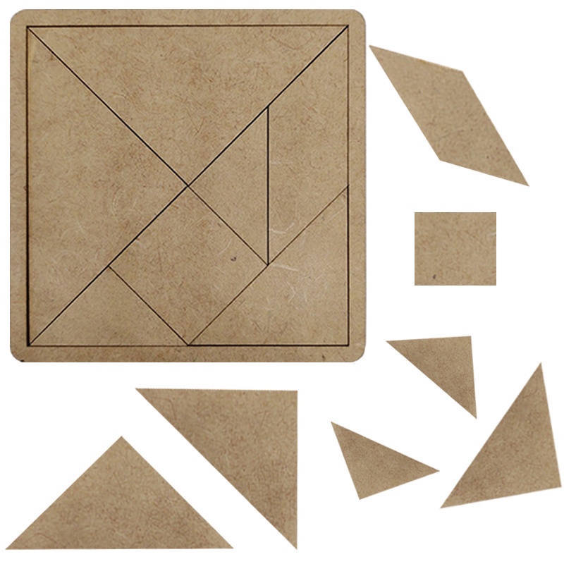 Brinquedo Educativo Tangram em MDF (Madeira) 10x10cm | Shopee Brasil