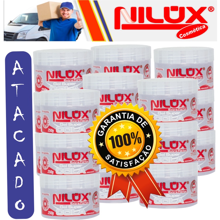 Kit 12 Gel Cola Extra Fort Nilux 250g | Shopee Brasil