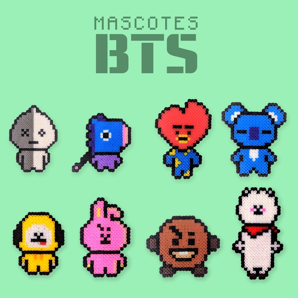 Mascotes do grupo BTS (Chimmy/Cooky/Koya/Mang/RJ/Shooky/Tata/Van ...