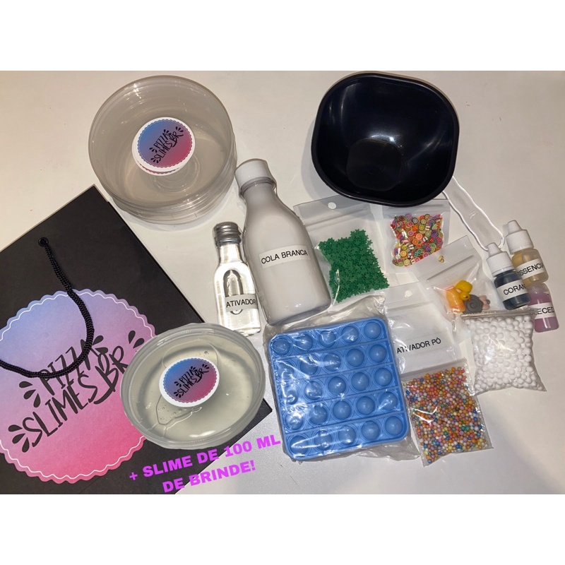 Kit de Glossy Slime e Pop it/fidget toy | Shopee Brasil