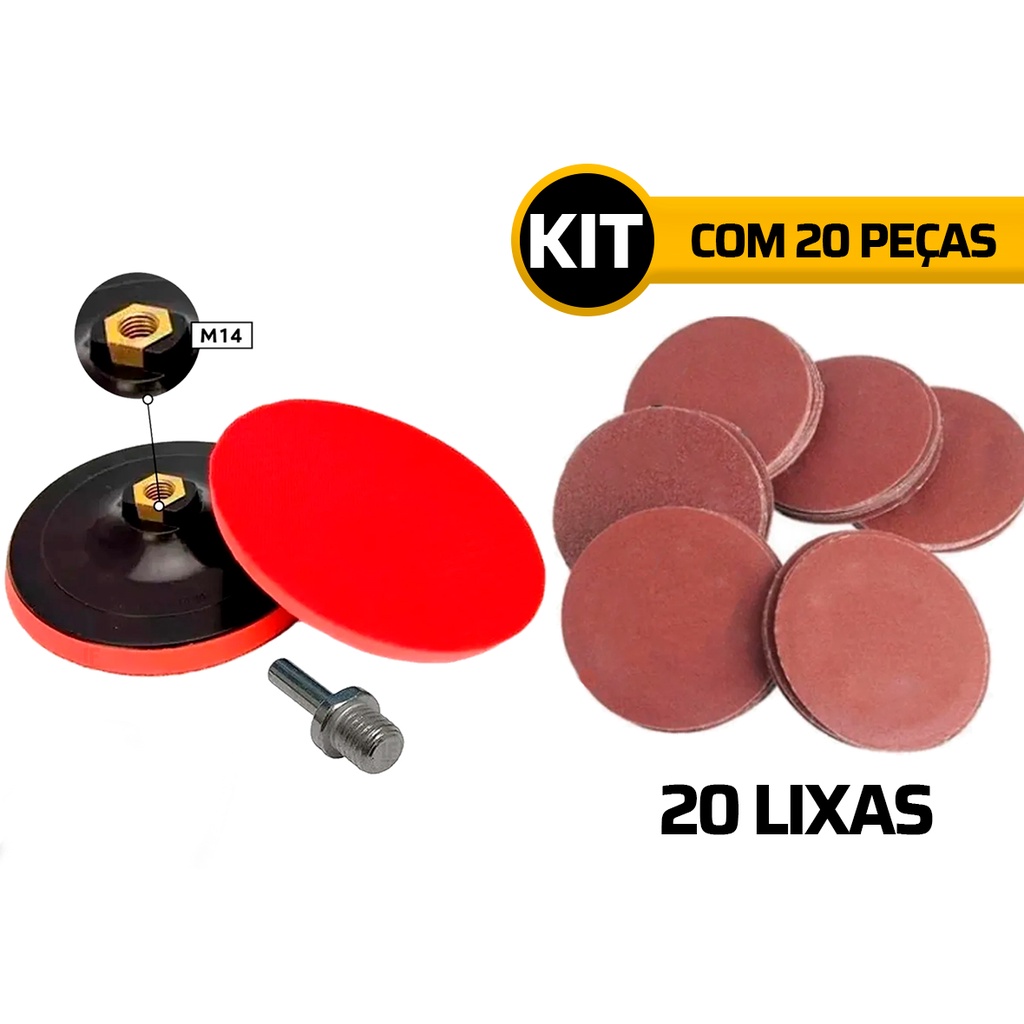 Kit Disco De 125mm E 20 Lixas P/politriz E Lixadeira | Shopee Brasil