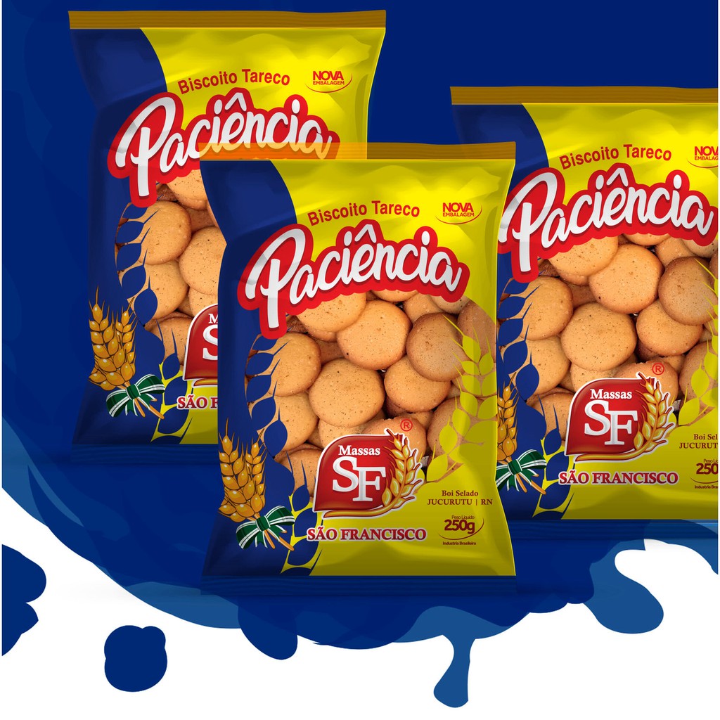 Biscoito Tareco Paciência Massas SF- 250g | Shopee Brasil