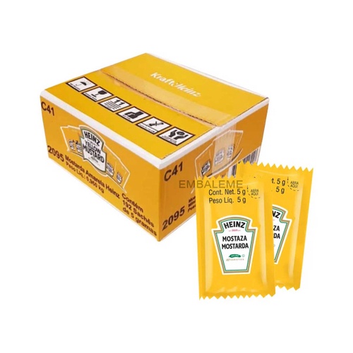 Mostarda Tradicional Sache caixa 176 unidades de 7g - Heinz - Escorrega ...