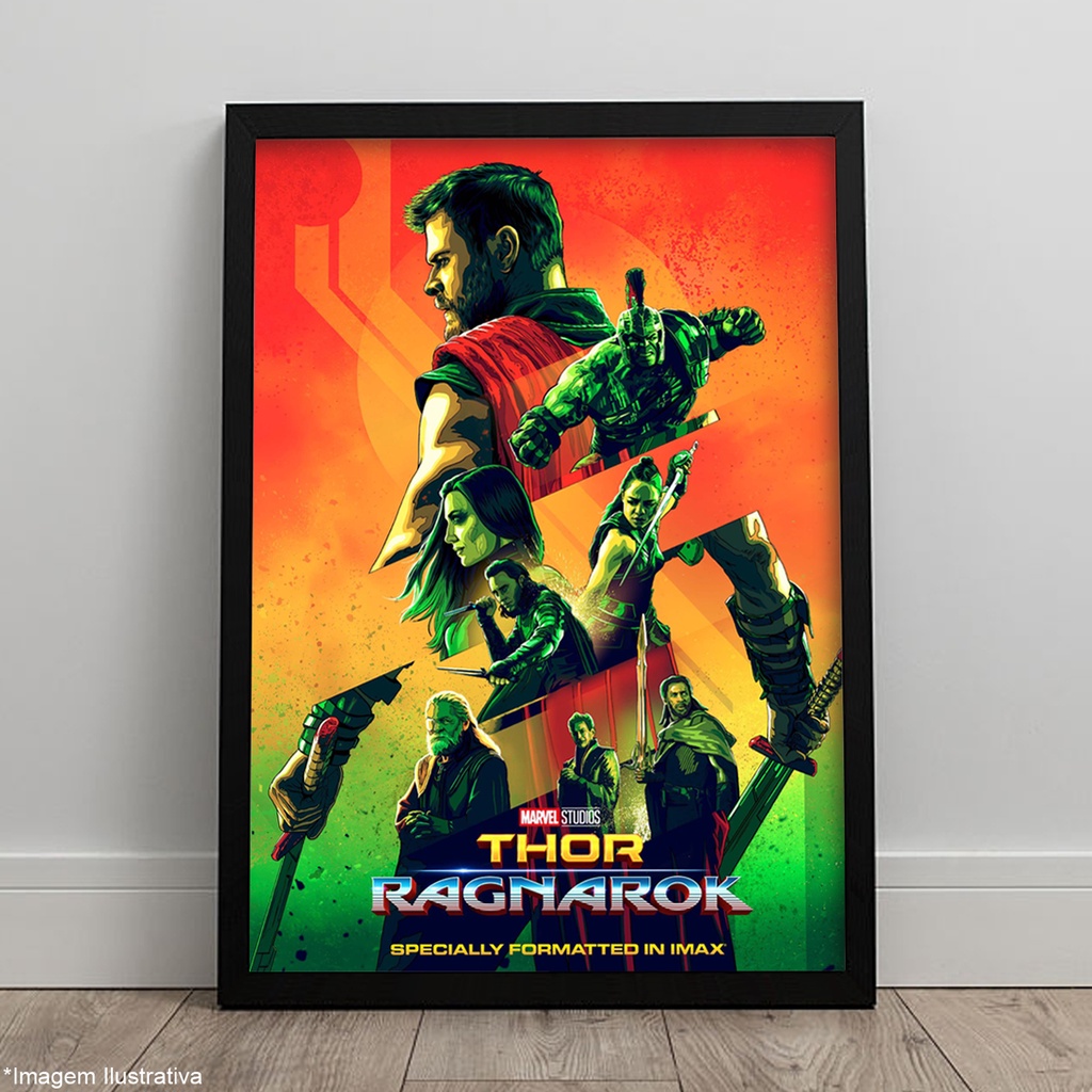 Quadro Thor Ragnarok 2017 Filme Marvel Hela Loki Hulk Pôster C/ Moldura ...