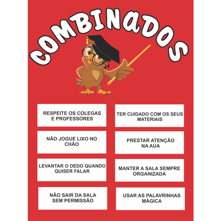 Banner Pedagógico - Regras (Combinados) 60x80 | Shopee Brasil