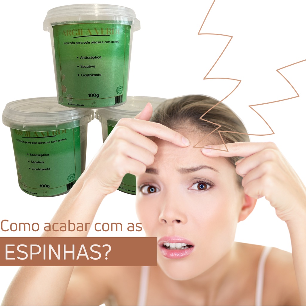 Argila para Mascara Facial Verde / Skincare / Combo Argila Verde cada ...