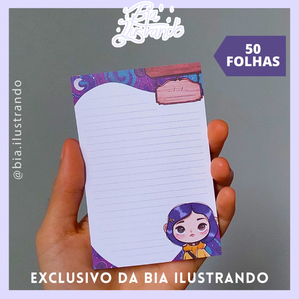 Coraline Bloco de Notas | Memopad Papel de carta caderno escolar ...