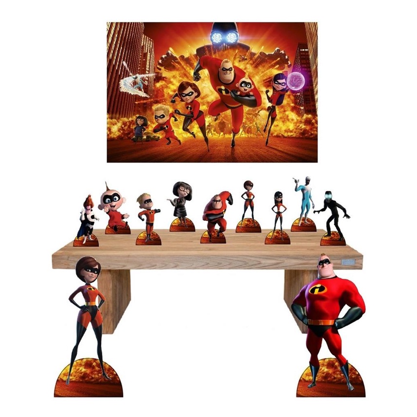 Os Incriveis - Kit Display 8 De Mesa 2 De Chao + Painel | Shopee Brasil