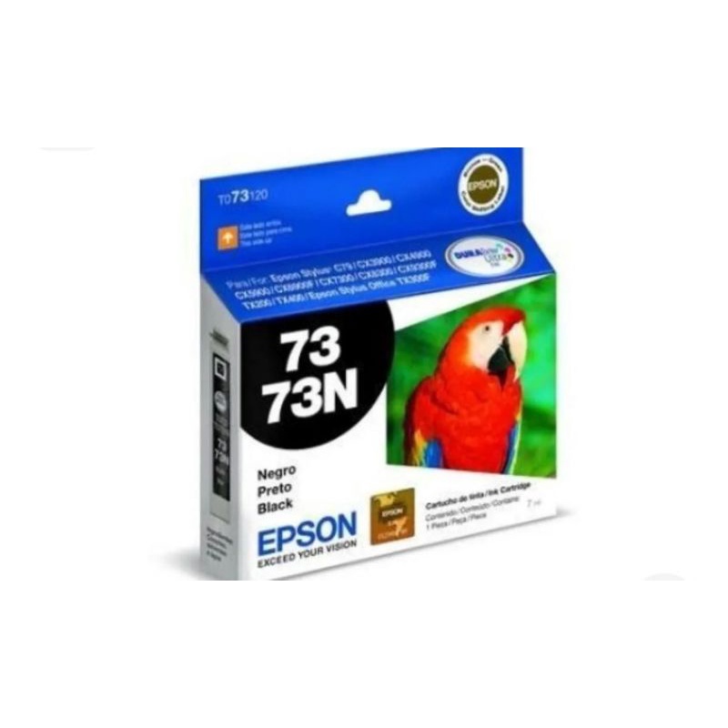 CARTUCHO EPSON 73N PRETO T073120 ORIGINAL LACRADO | Shopee Brasil
