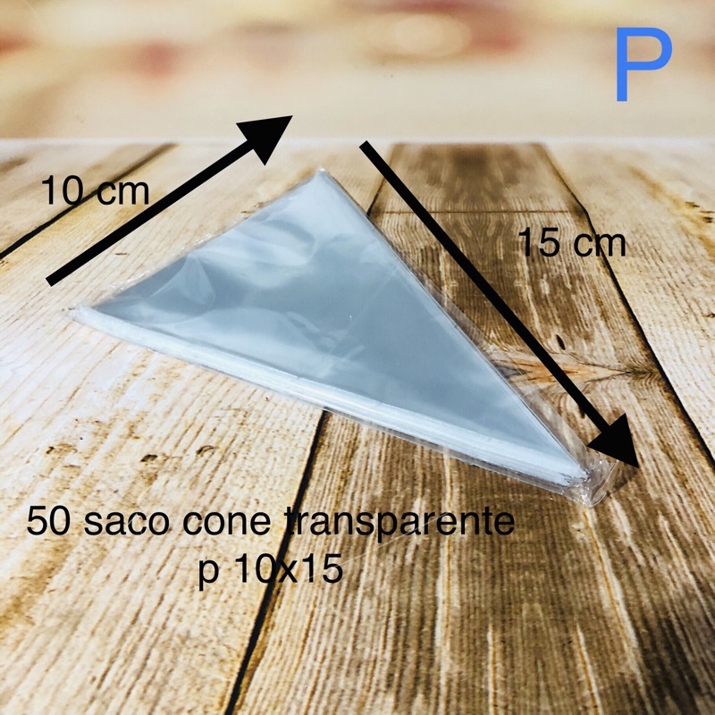 50~300 Saco Saquinho CONE 10x15 Pequeno Plástico bopp transparente | Shopee Brasil