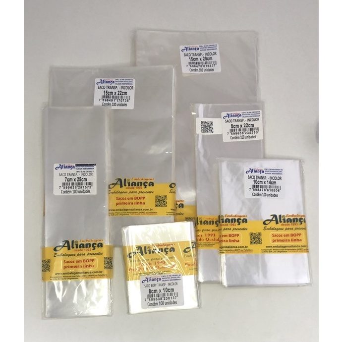 Saco transparente incolor em BOPP 30x44cm. Pcte com 100un. | Shopee Brasil