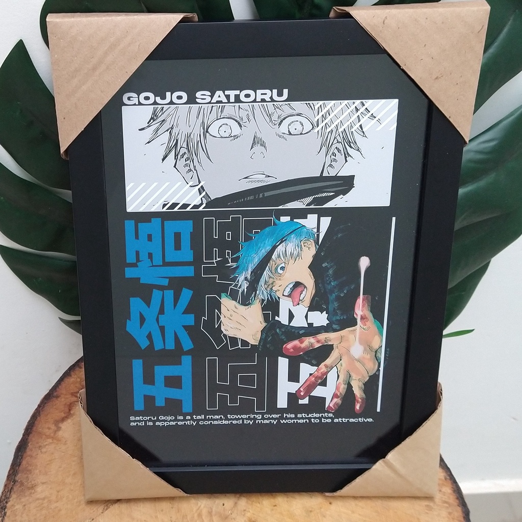 Quadro decorativo com moldura e vidro Jujutsu no Kaisen Gojo Satoru ...