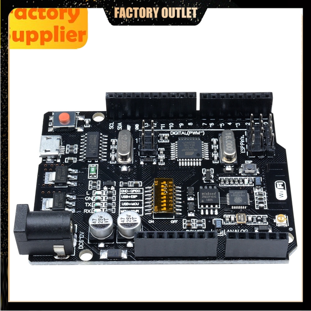 Uno R3 Placa De Desenvolvimento Wifi Atmega328p Esp8266 32mb Memória Usb Ttl Ch340g Módulo 4755