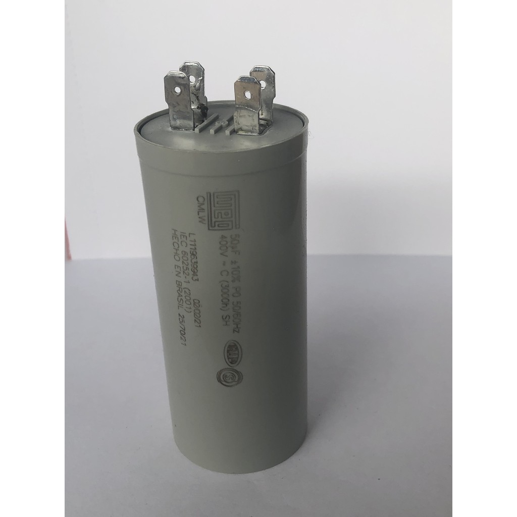 Capacitor Permanente 50uf - 400v 50/60hz Weg | Shopee Brasil