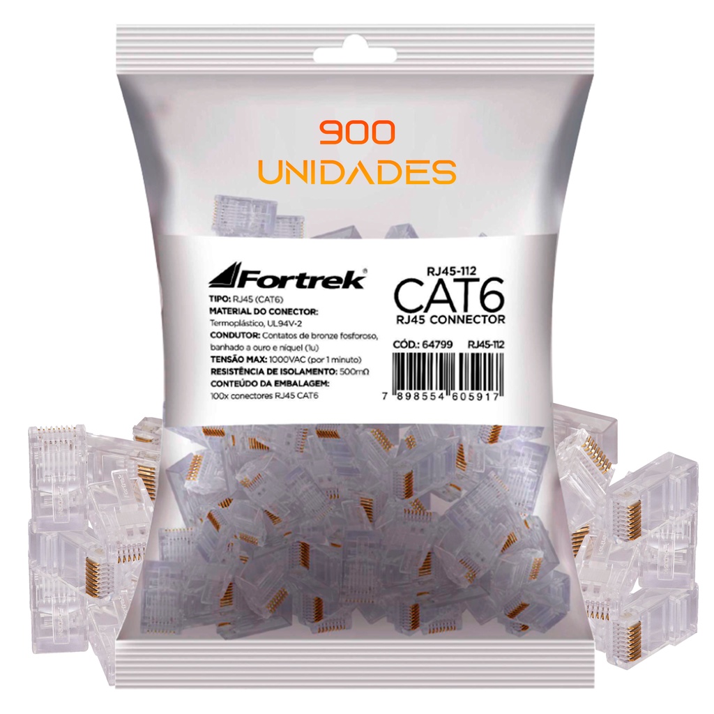 RJ45 Cat6 Uso Profisisonal para Crimpagem de Cabos 900Un | Shopee Brasil