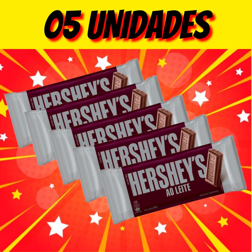 HERSHEY'S CHOCOLATE AO LEITE EM BARRAS DE 92g | Shopee Brasil