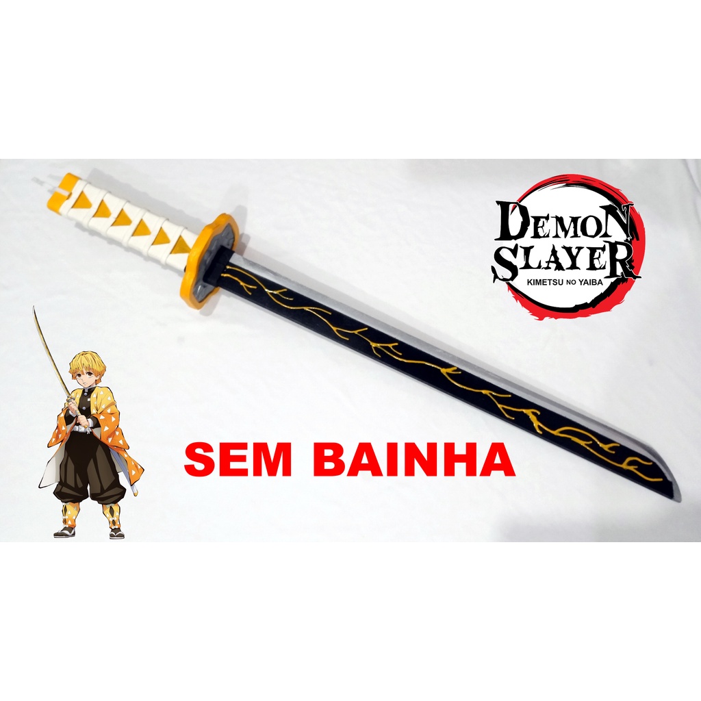 Katana brinquedo do Zenitsu Rengoku Demon Slayer em madeira | Shopee Brasil