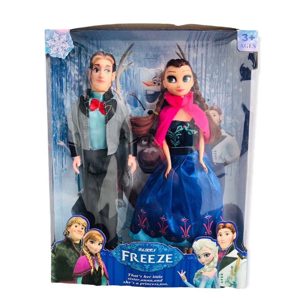 Boneca Frozen Anna + Príncipe Hans Articulados 30-Cm Brinquedo Pronta ...