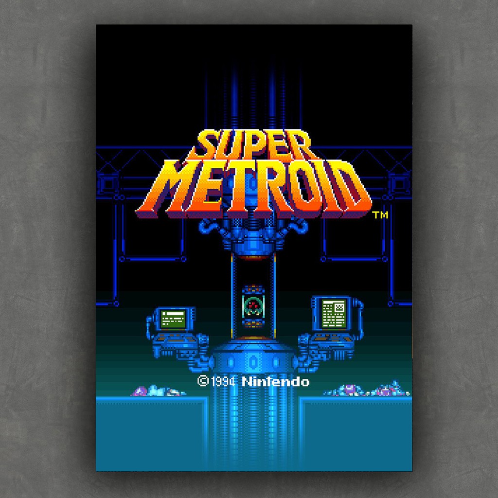 Super Metroid Snes Nintendo Placa Decorativa 30x20cm Mdf Shopee Brasil