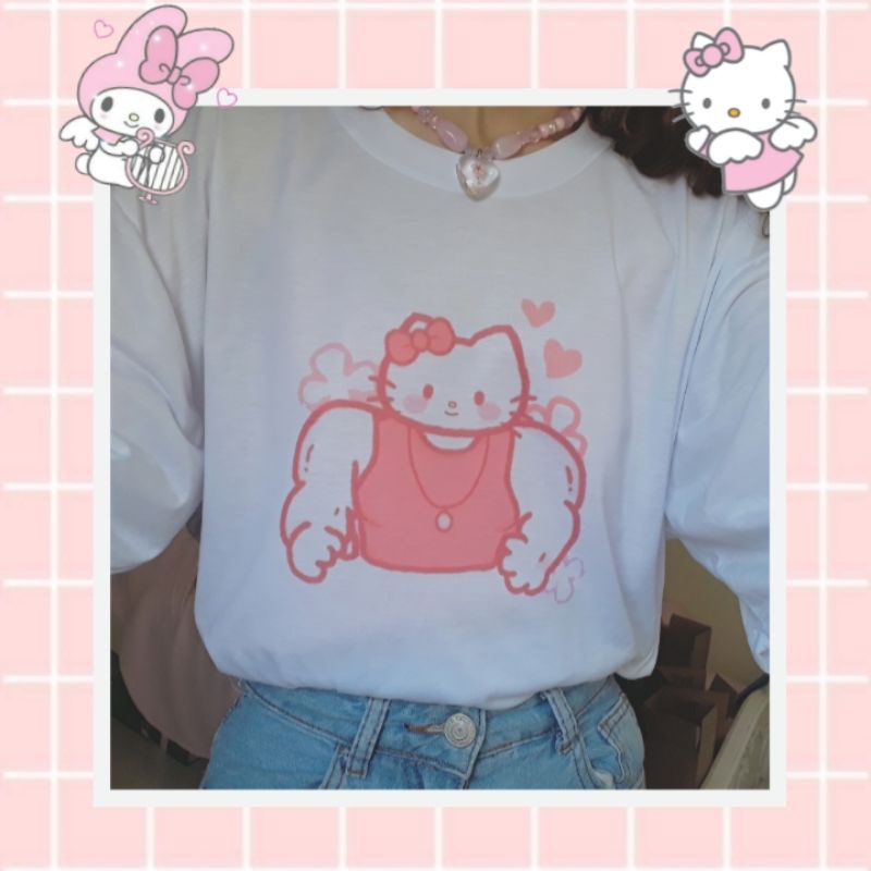 Camiseta Hello Kitty maromba musculosa/ kawaii/ Aesthetic | Shopee Brasil