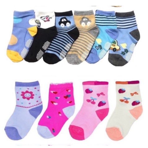 Kit 12 Pares Meia Infantil Estampadinha Feminino e Masculino criança A ...