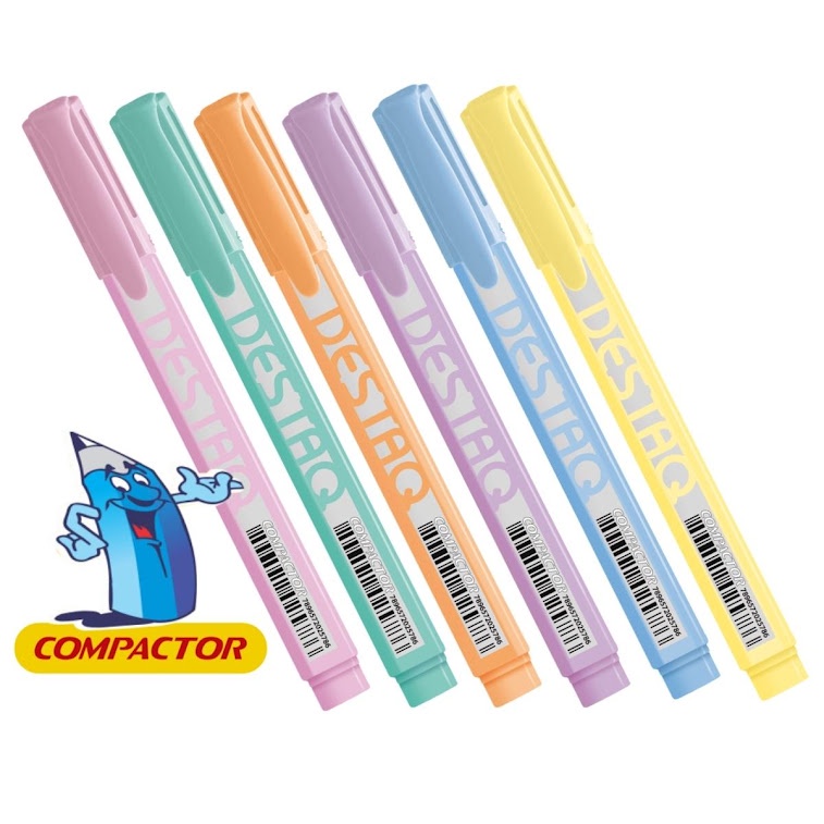 CANETA MARCA TEXTO FLUORESCENTE DESTAQ COMPACTOR | Shopee Brasil