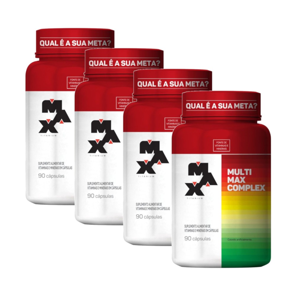 Kit 4x Multimax Max Titanium C/90 Cápsulas Multivitamínico | Shopee Brasil