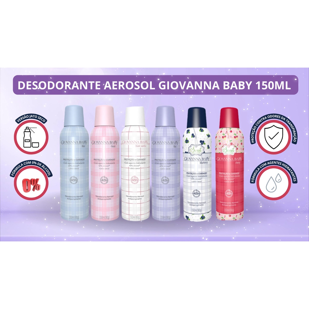 Desodorante Aerosol Giovanna Baby 150ml- Escolha sua fragrância ...