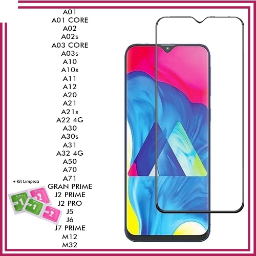 Película De Vidro Temperado 3d Samsung A01 A02 A03 CORE A10 A20 A30 A50 ...