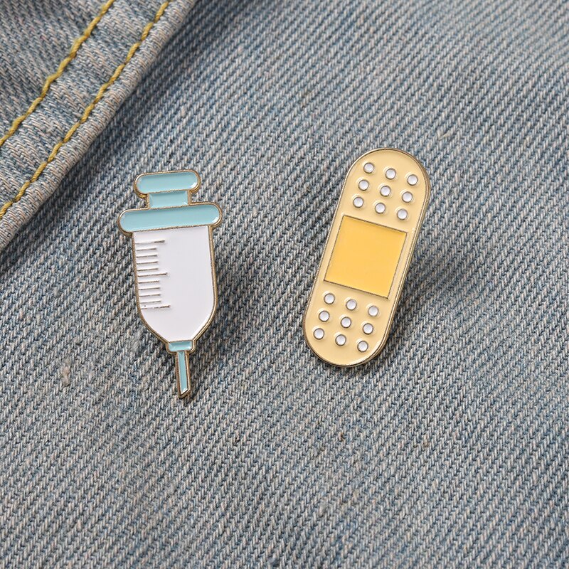 Atadura Seringa Esmalte Pins Médicos Broches Enfermeira Doctor Metal ...