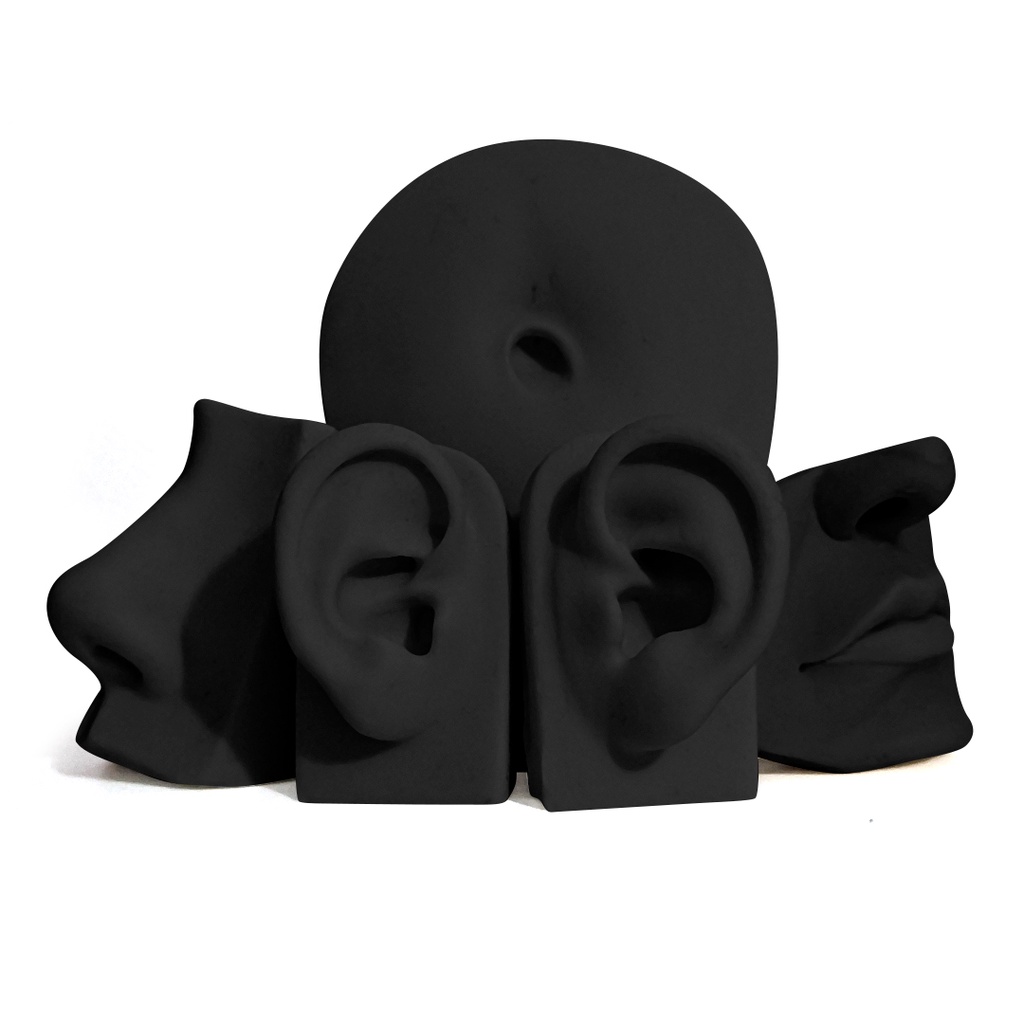 Kit Expositor - Orelha Vertical/ Nariz /Umbigo/ Boca - Preto | Shopee ...