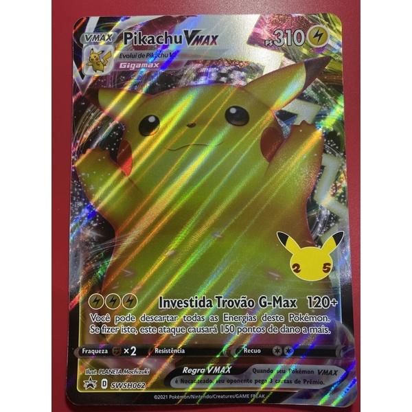 Pikachu VMAX (Jumbo) Carta Pokemon Extra Grande | Shopee Brasil