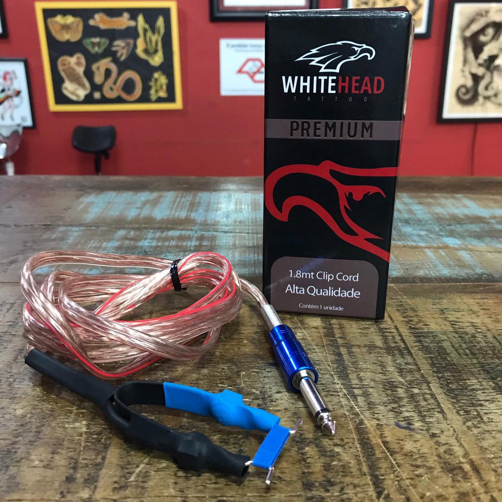 Cabo Clip Cord White Head Premium Tattoo Tatuagem/ Tattoo | Shopee Brasil