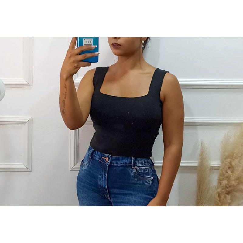 Cropped tricô modal | Shopee Brasil