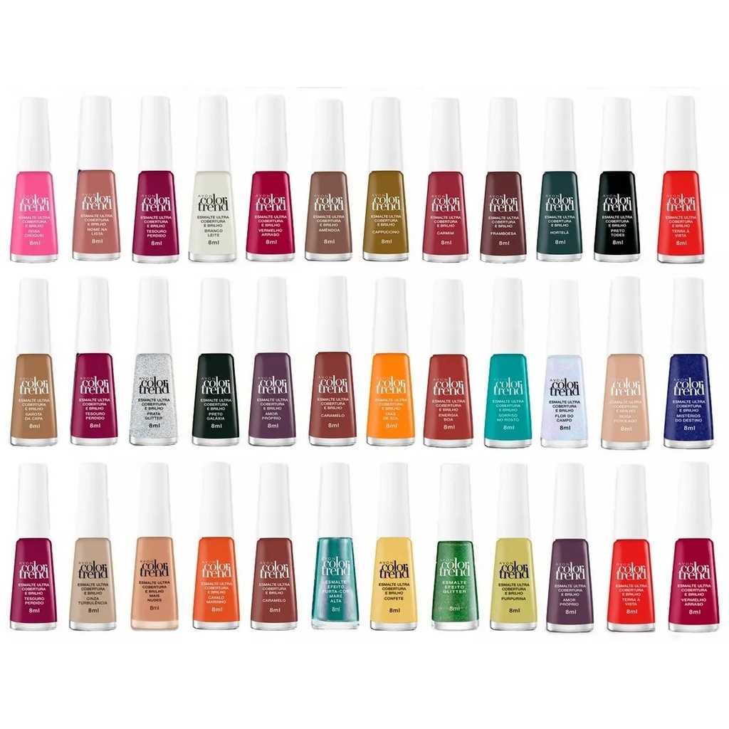 Esmalte Avon Color Trend Ultra Cobertura e Brilho 7 ml cada - Cores ...