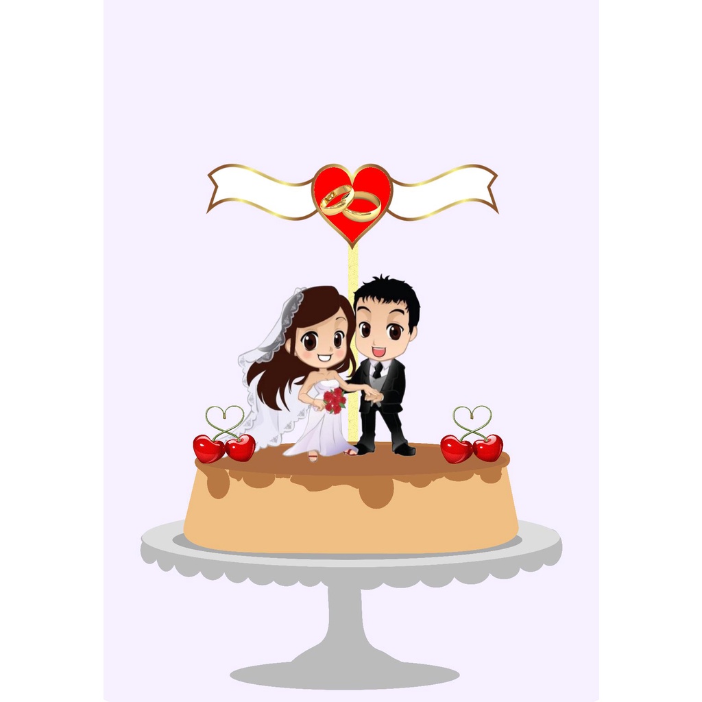 Topo De Bolo Topper De Bolo Personalizado Casamento | Shopee Brasil