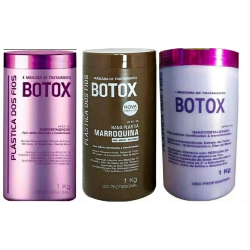 Kit 3 Botox Plástica Dos Fios + Marroquina + Matizador | Shopee Brasil