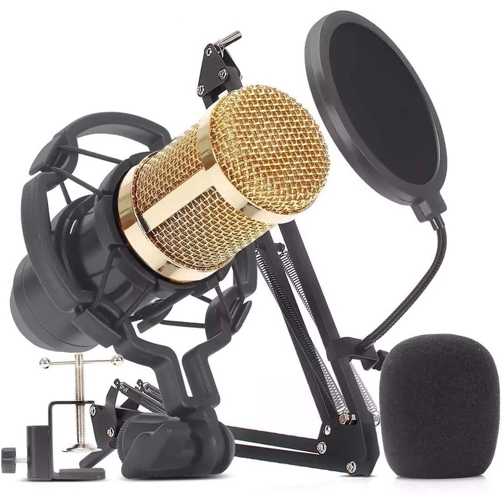 KIT Microfone De Estudio Profissional Condensador | Shopee Brasil