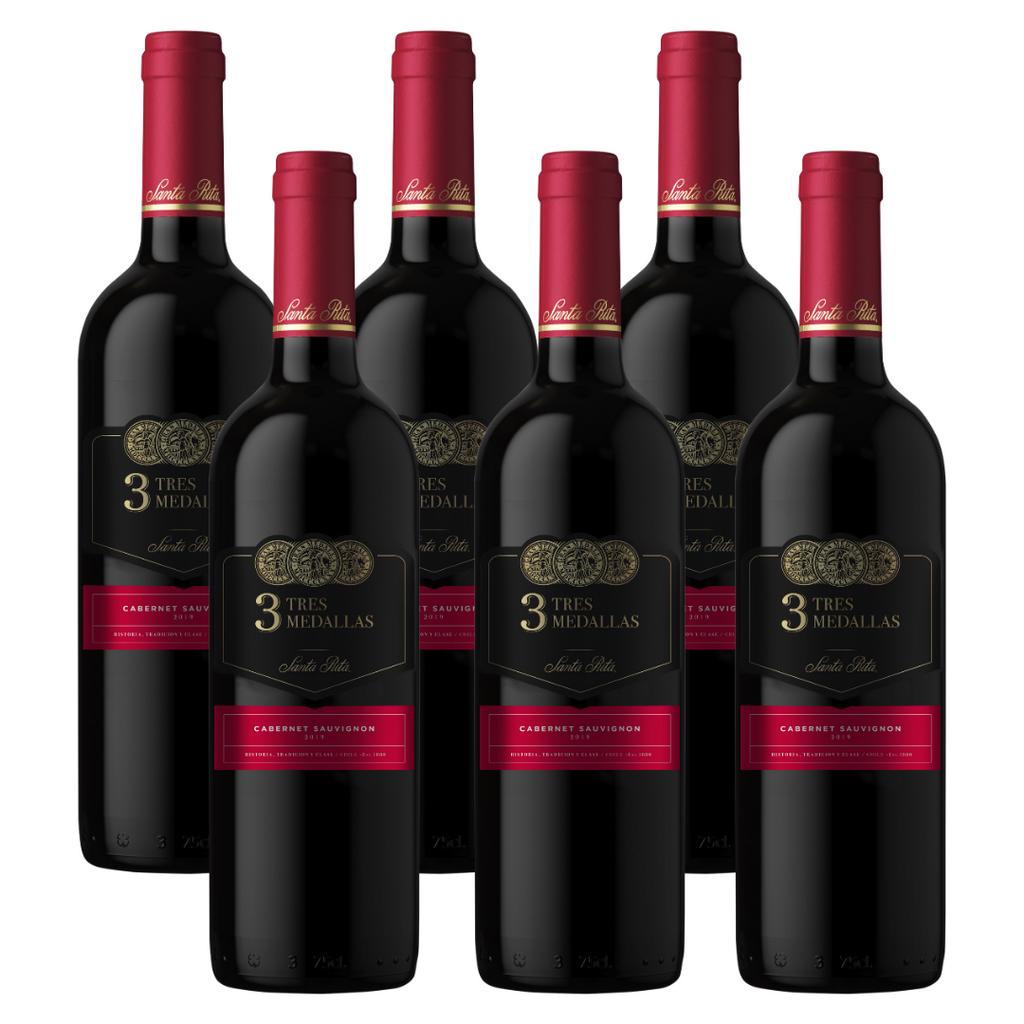 Kit 6 Vinho Chileno 3 Medallas Cabernet Sauvignon 750ml | Shopee Brasil