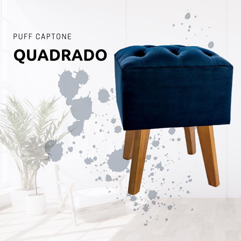 PUFF Captonê Quadrado Luxo decorativo varias cores | Shopee Brasil