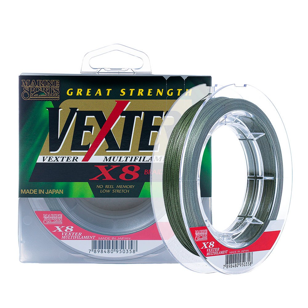 Linha de Pesca Multifilamento 8 fios Vexter X8 300 metros Verde Escura | Shopee Brasil
