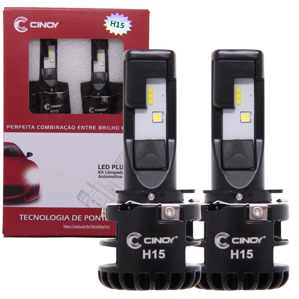 Kit Lampadas Super Led Plus (H15) 12V 24V 16W 6500K 6000LM | Shopee Brasil